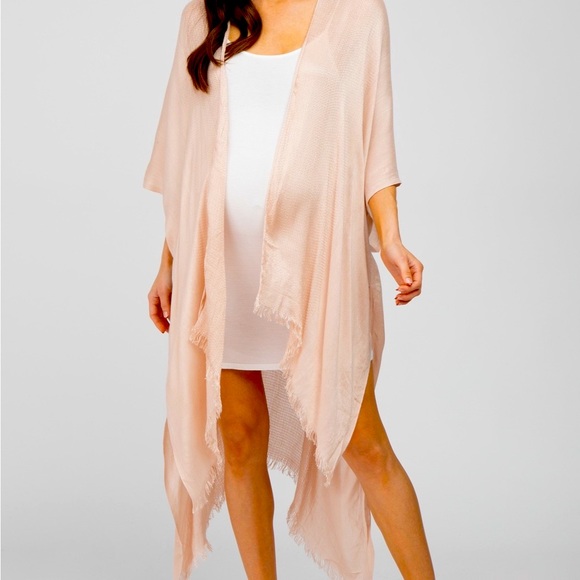 lime lush | Sweaters | One Size Light Pink Duster With Fringes On The ...